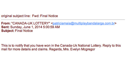 Foreign Lottery Emails
