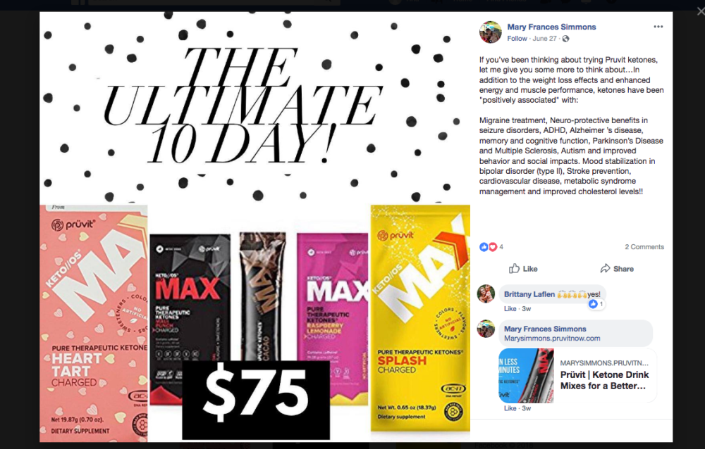 Prüvit Distributors, Co-Founder Making Illegal Health Claims