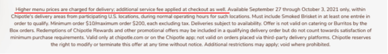 Chipotle’s ‘$0 Delivery Fee’