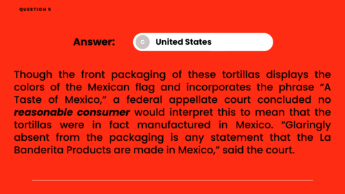 2023 Reasonable Consumer Quiz