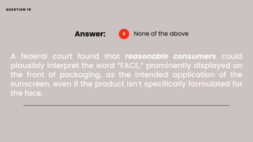 2023 Reasonable Consumer Quiz