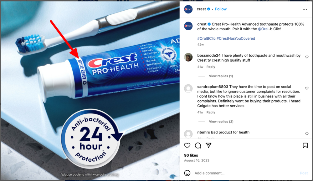 Crest 'Recycle Ready' Toothpaste Tubes